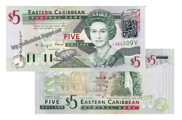 COLLECTORBOX - World banknotes and coins: Eastern Caribbean banknote - QEII