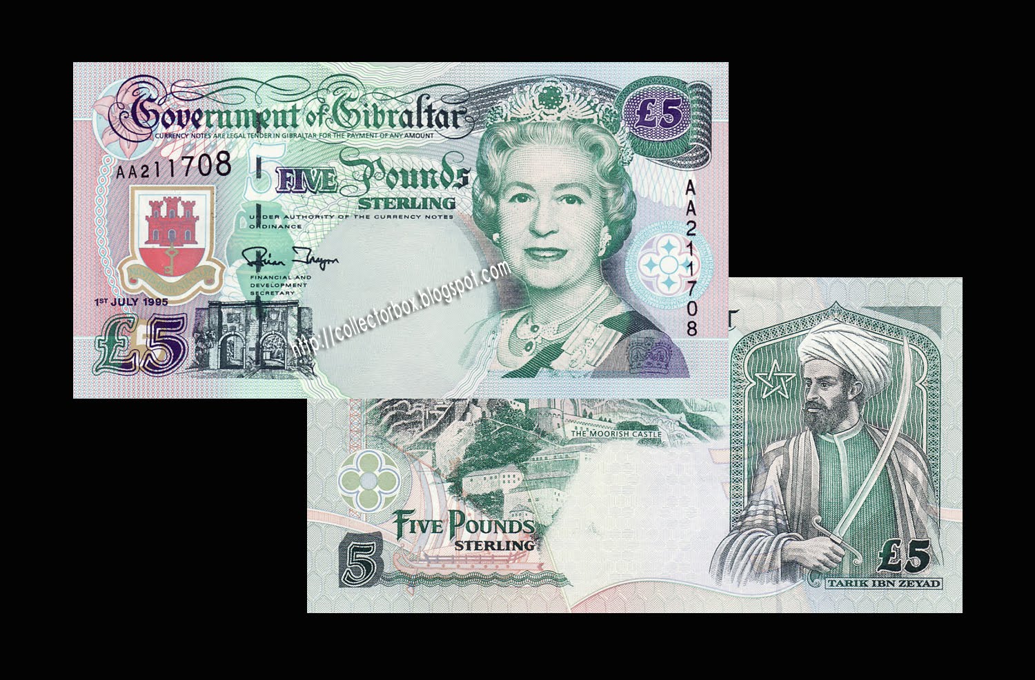 COLLECTORBOX - World banknotes and coins: Gibraltar banknotes - 5 pound