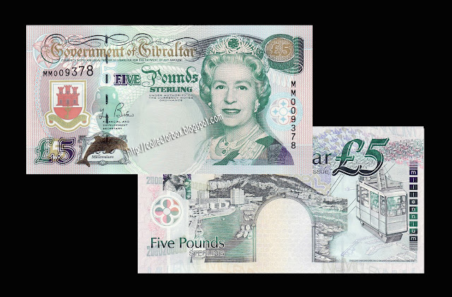 COLLECTORBOX - World banknotes and coins: Gibraltar banknotes - 5 pound