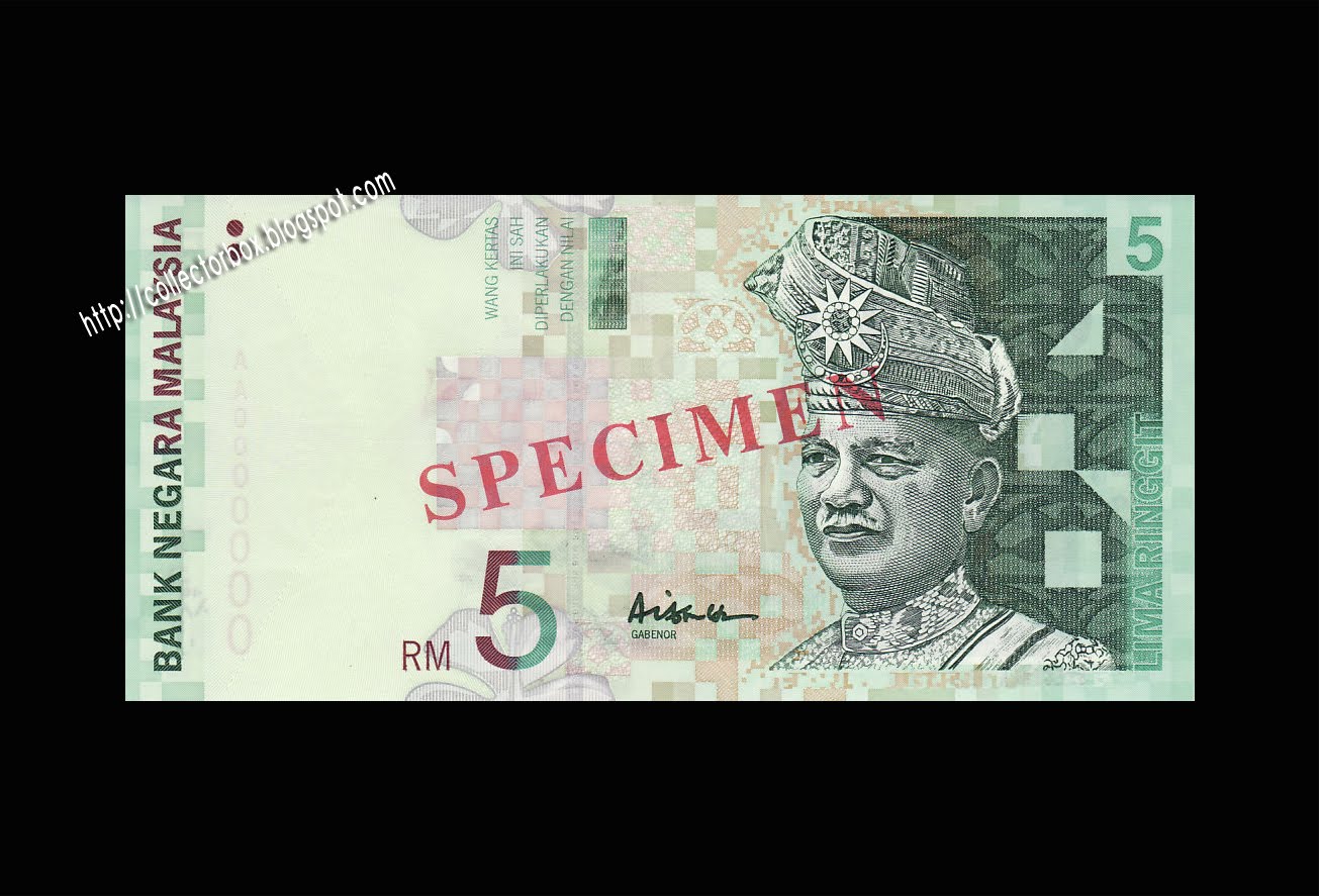 COLLECTORBOX - World banknotes and coins: Malaysia RM5 specimen