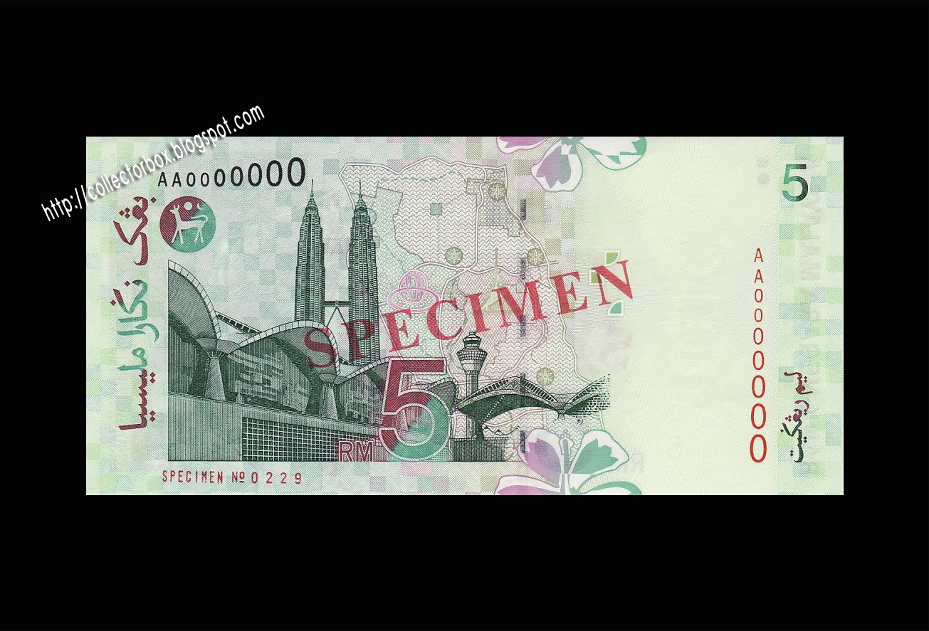 COLLECTORBOX - World banknotes and coins: Malaysia RM5 specimen