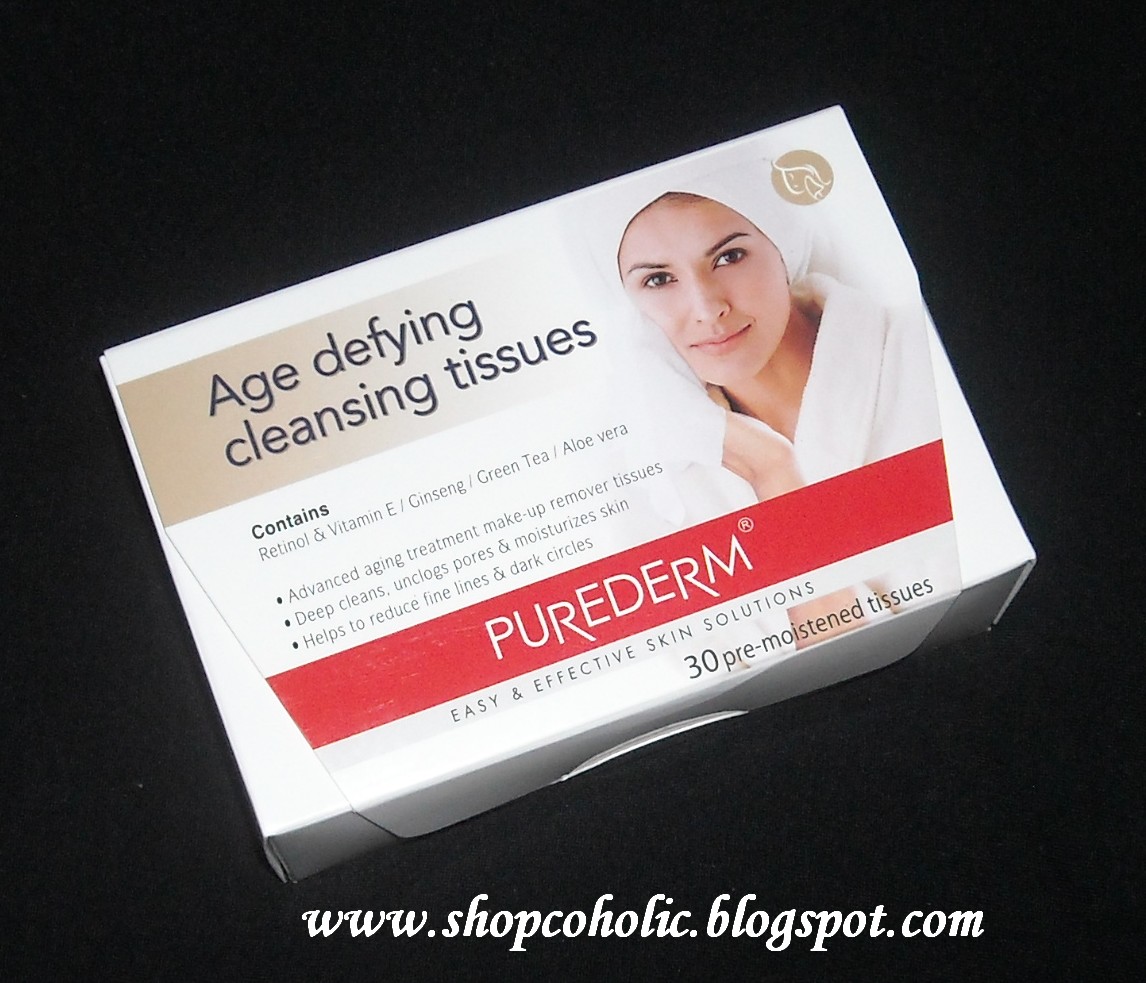Miss Shopcoholic: Review: Purederm Age defying cleansing tissues