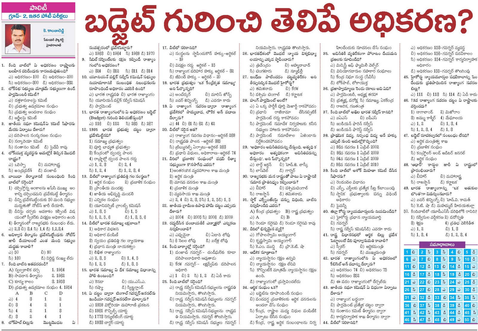 Appsc group2 bits _ Indian Polity |APPSC Material, Group 1 Group 2 ...