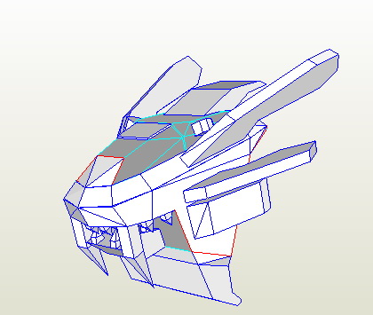 Kertas igo: Pattern Zoids Blade Liger Paper Model - Head