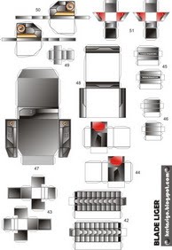 Kertas igo: Pattern Zoids Blade Liger Paper Model - Body