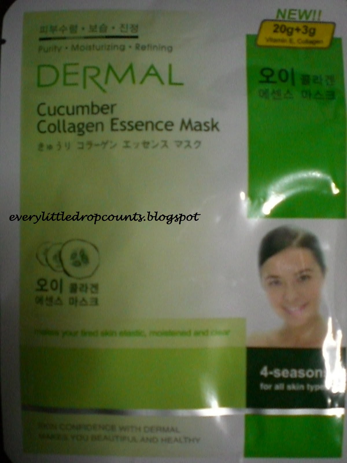 EveryLittleDropCounts: Review: Dermal Cucumber Collagen Essence Mask