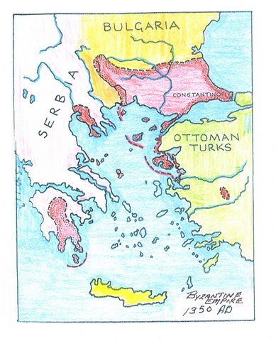 Byzantium Novum Militarium: Extent of the Byzantine Empire -- 1350 AD