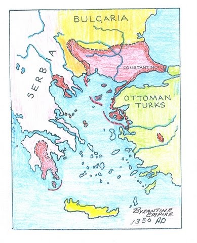 Byzantium Novum Militarium: Extent of the Byzantine Empire -- 1350 AD