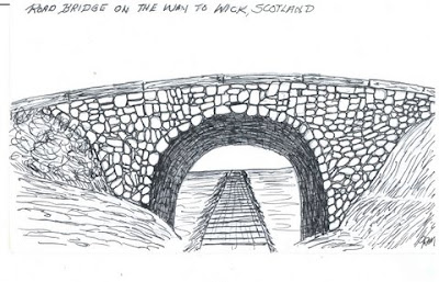 JIM MATHEWS' SKETCHES: Stone Highway Bridge over the Railroad, on the ...