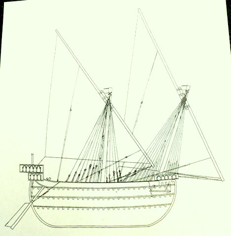 Byzantium Novum Militarium: c.13 Genoese Two Masted, Three Deck, Cargo Ship