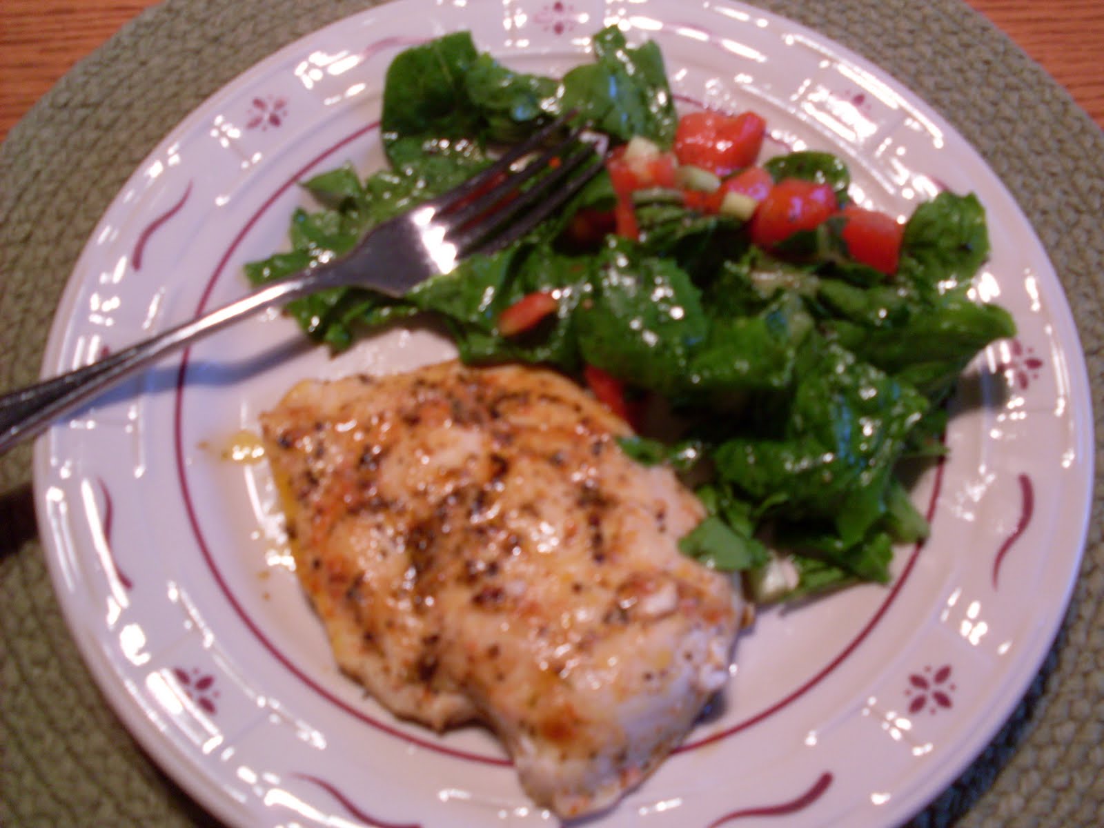 The Fajdich Times: Peach Mimosa Chicken Breast and Salad
