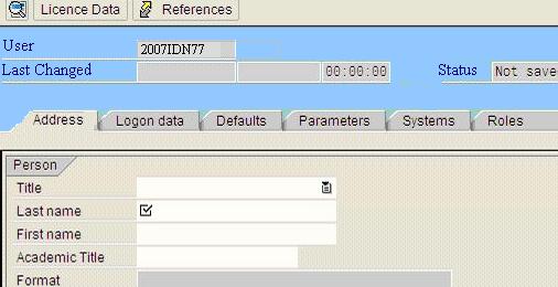 SAP e-mory: SAP SU01 Create new user