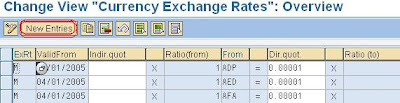 SAP e-mory: SAP Enter Currency Exchange Rates Table