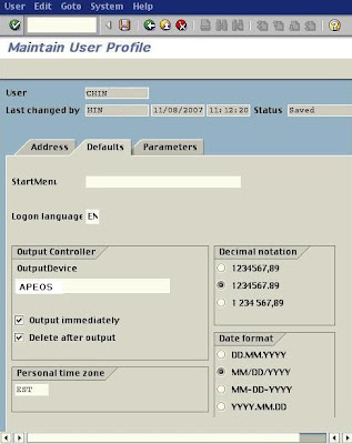 SAP e-mory: SAP Setting date format