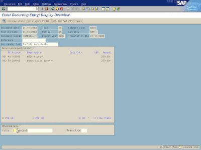 SAP e-mory: SAP FBD1 Recurring Vendor