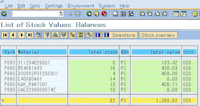 SAP e-mory: SAP MB5L inventory value list