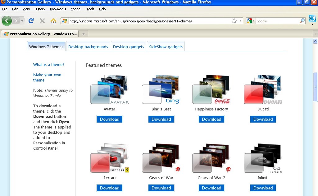 Free Download Windows 7 Themes (Official and Custom)