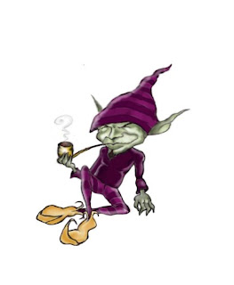 dibujos y camisetas pintadas de mi puño y letra: Duende fumando