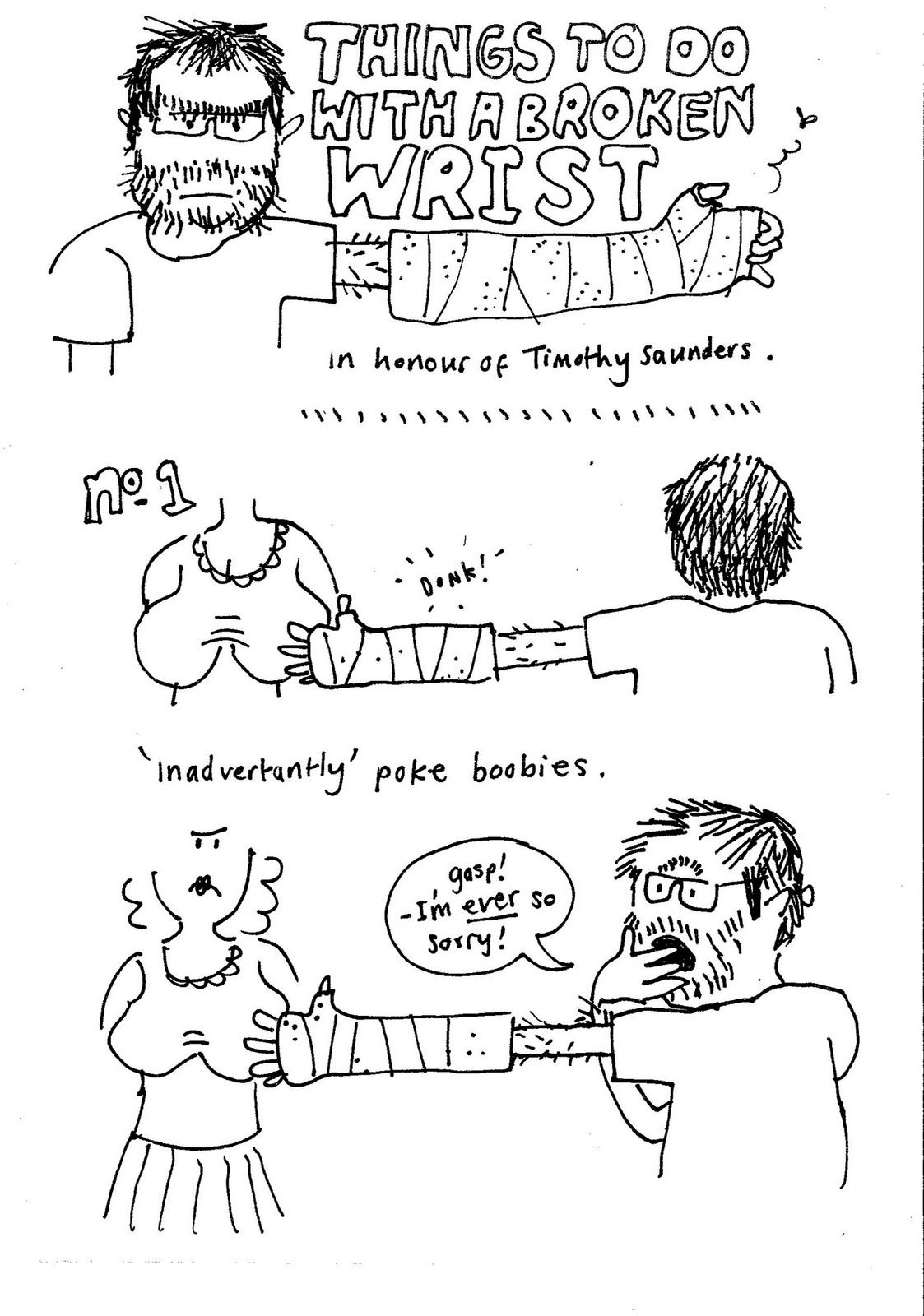 DrawMoreSaunders: A Cartoon for a Broken Wrist....