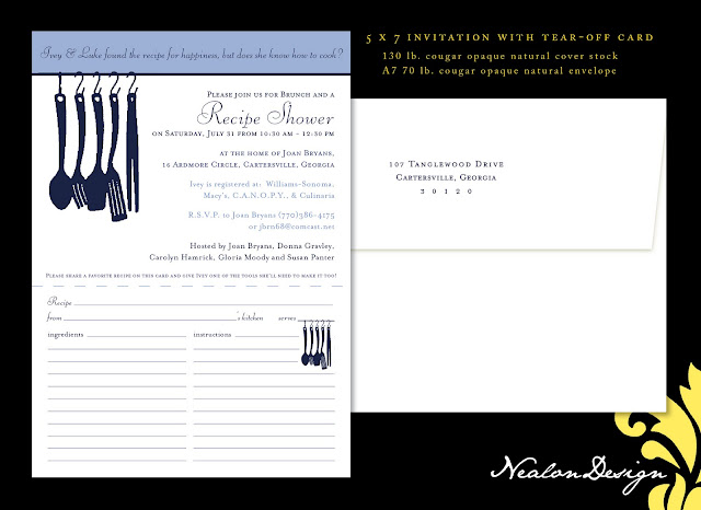 Nealon Design: RECIPE Shower Invitation