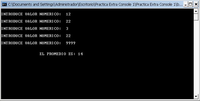 Programacion: Practica Extra 1 Console