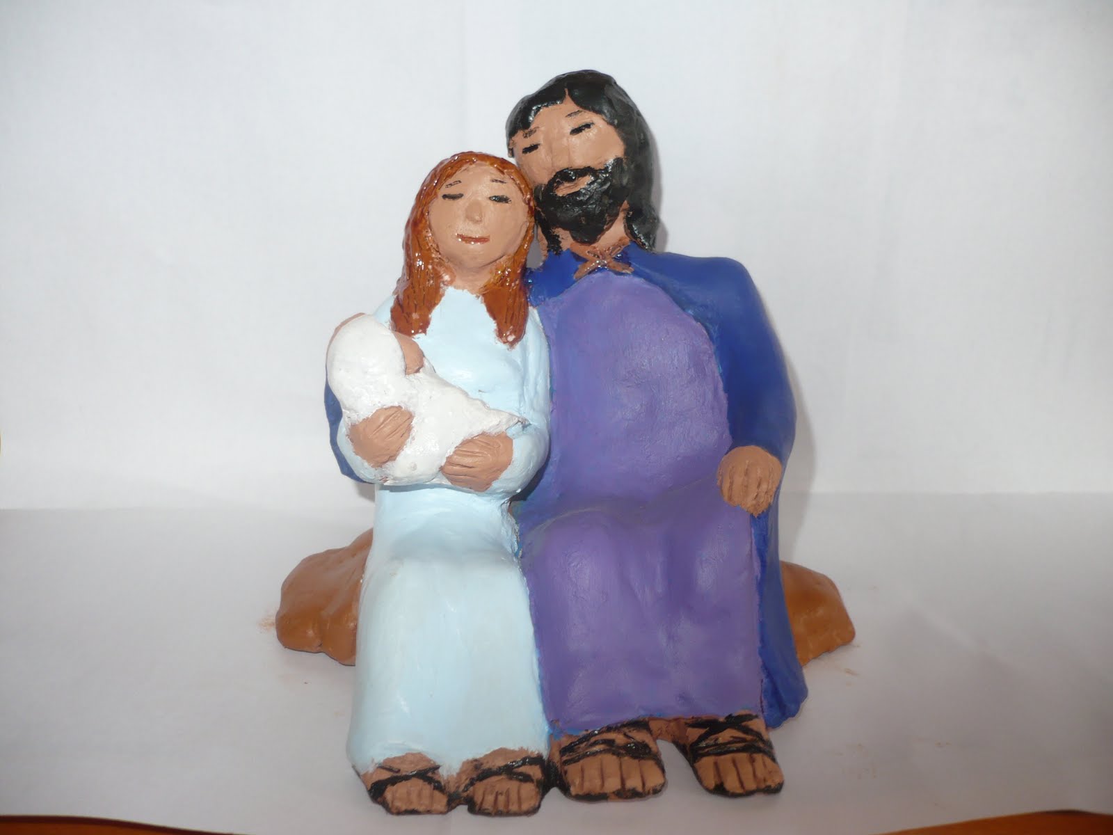 MODELAR BARRO: FIGURA DE BARRO: JESÚS JOSÉ Y MARÍA