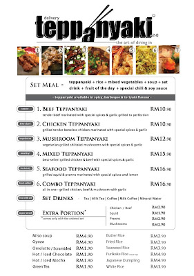 Teppanyaki Delivery Cyberjaya: Teppanyaki Delivery Latest Menu