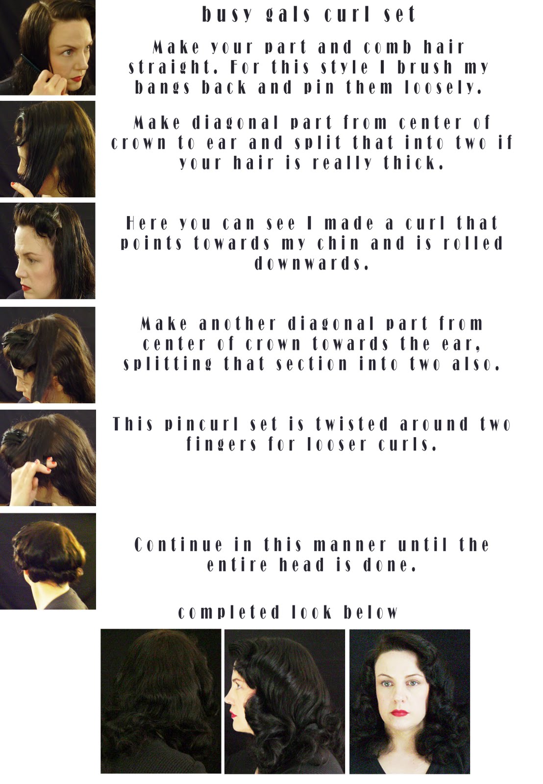 Forties Fashions: Quick Curl Set, Vintage Hairstyle