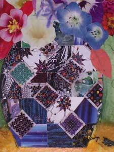 Art from Screaming Dove Studios: collage vase of flowers