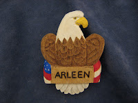 carverswoodshop: Eagle pin name tag is finished,