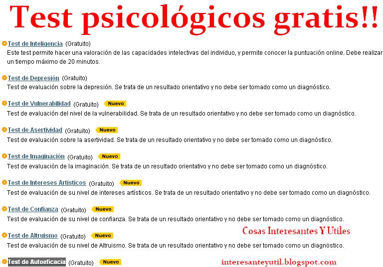 Cosas Interesantes!: Test's Psicológicos, ICQ, pruebas para más de 12 ...