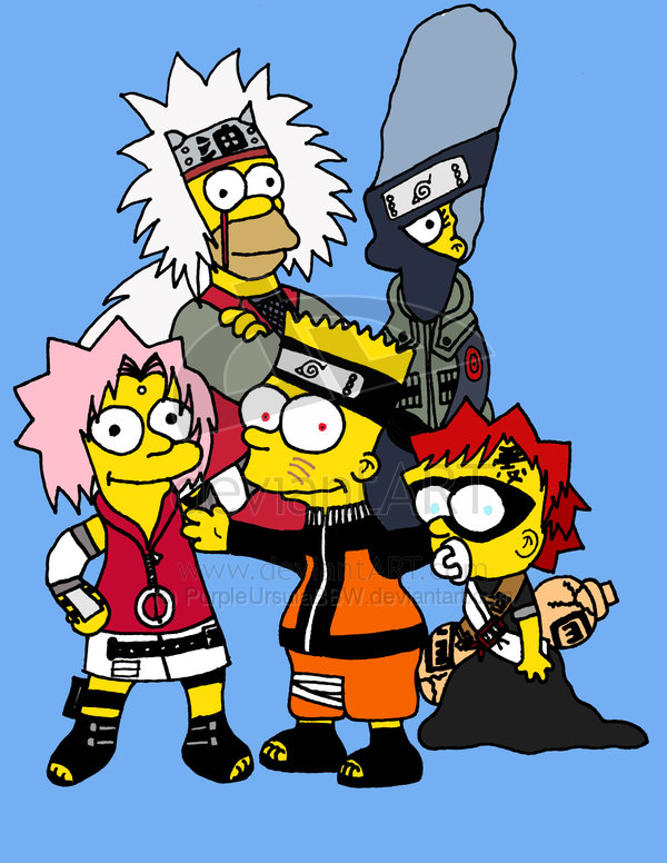 A LA LUNA Y DE REGRESO: LOS SIMPSON COMO PERSONAJES DE NARUTO