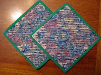 Kathy Whelan Quilts: Quilted Chenille Pot Holders