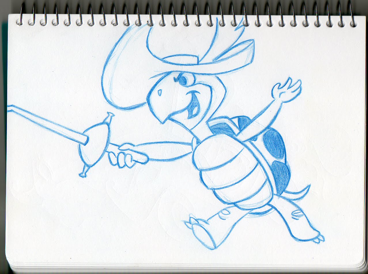 Project 365 - a doodle a day: Day #64 - Touché Turtle