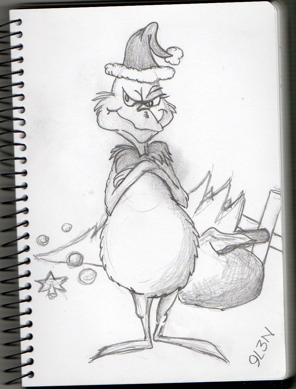Project 365 - a doodle a day: Day #210 - the Grinch