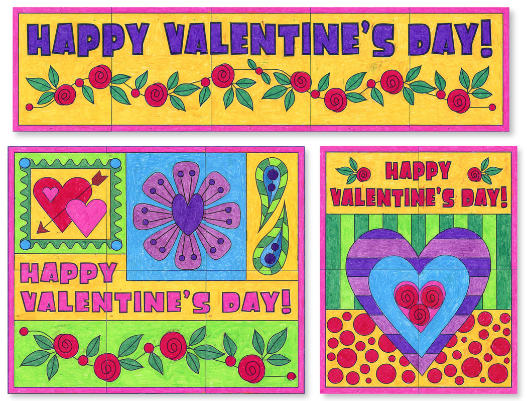 Mini Valentine’s Day Mural Set ~ Art ProjectsArt Projects for Kid