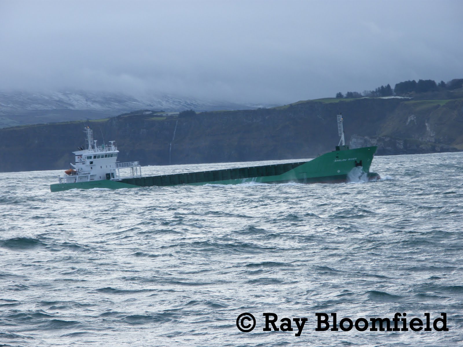 Arklow Shipping info: Arklow River in Rough Sea's Rathlin inbound