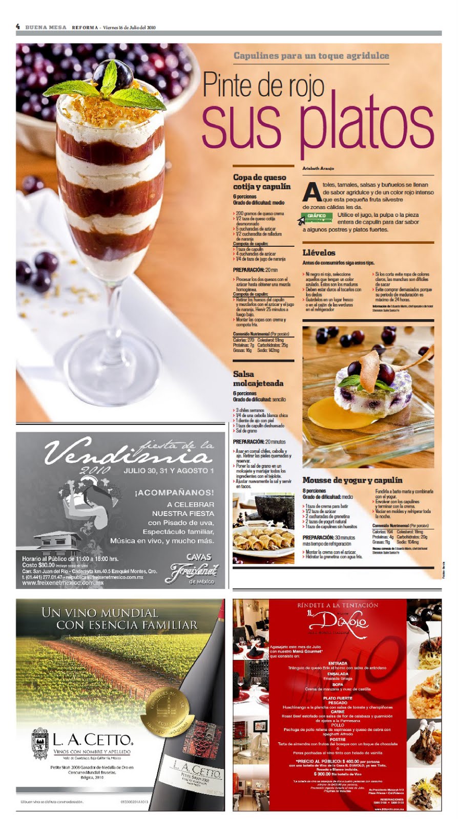 FORUM GASTRONOMICO MEXICO: Reportaje Periodico REFORMA