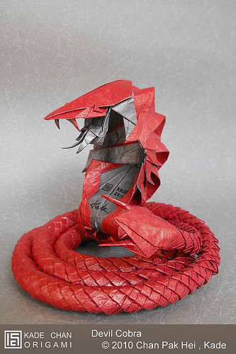 Kade Chan Origami Blog 香港摺紙工作室 (日誌): Devil Cobra 魔鬼眼鏡蛇