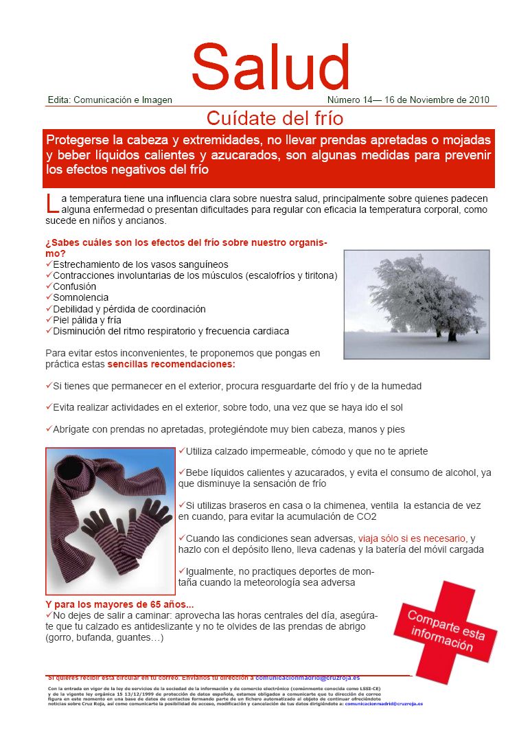 Cruzrojeros Villalba: Cuídate del frío
