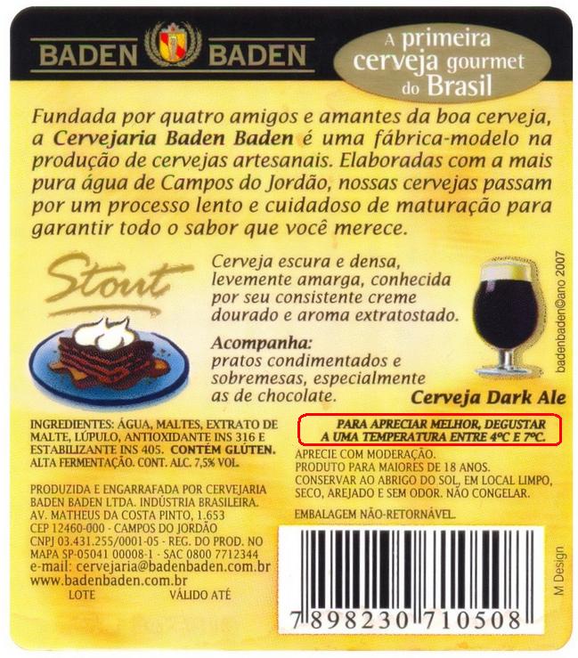 Cerveja? Gosto sim!: STOUT Nacional - BADEN BADEN!