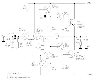 Audio amplifier circuits: Sinclair
