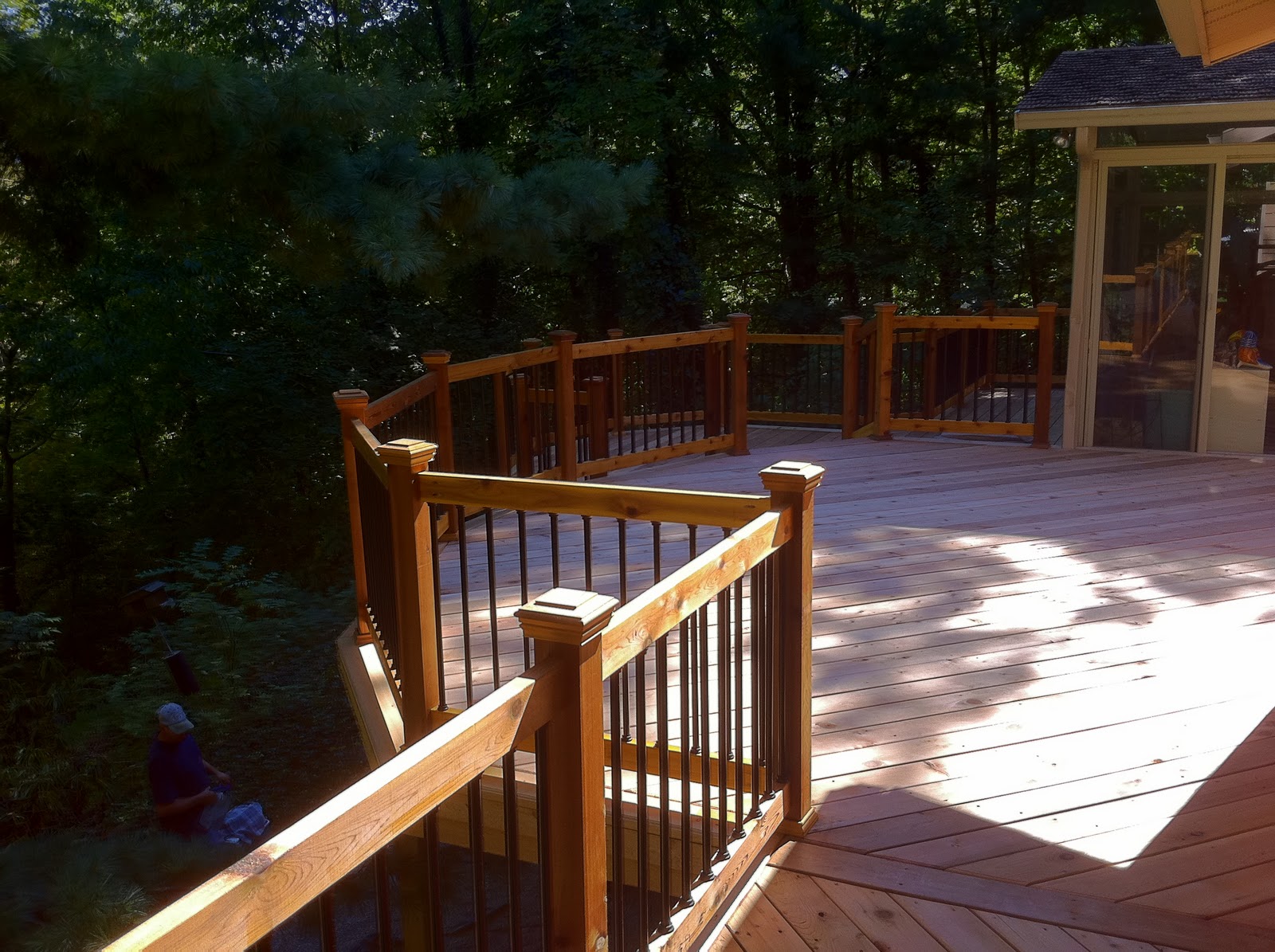 Outdoor Living: A new walk out cedar deck