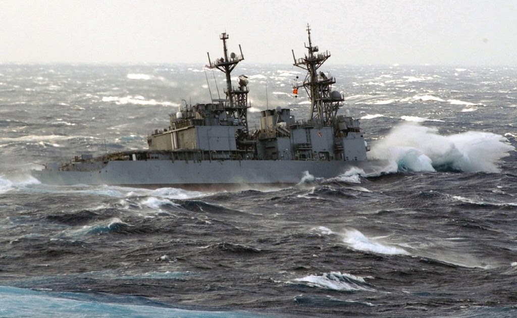 navy ship: us navy ship heavy weather photo