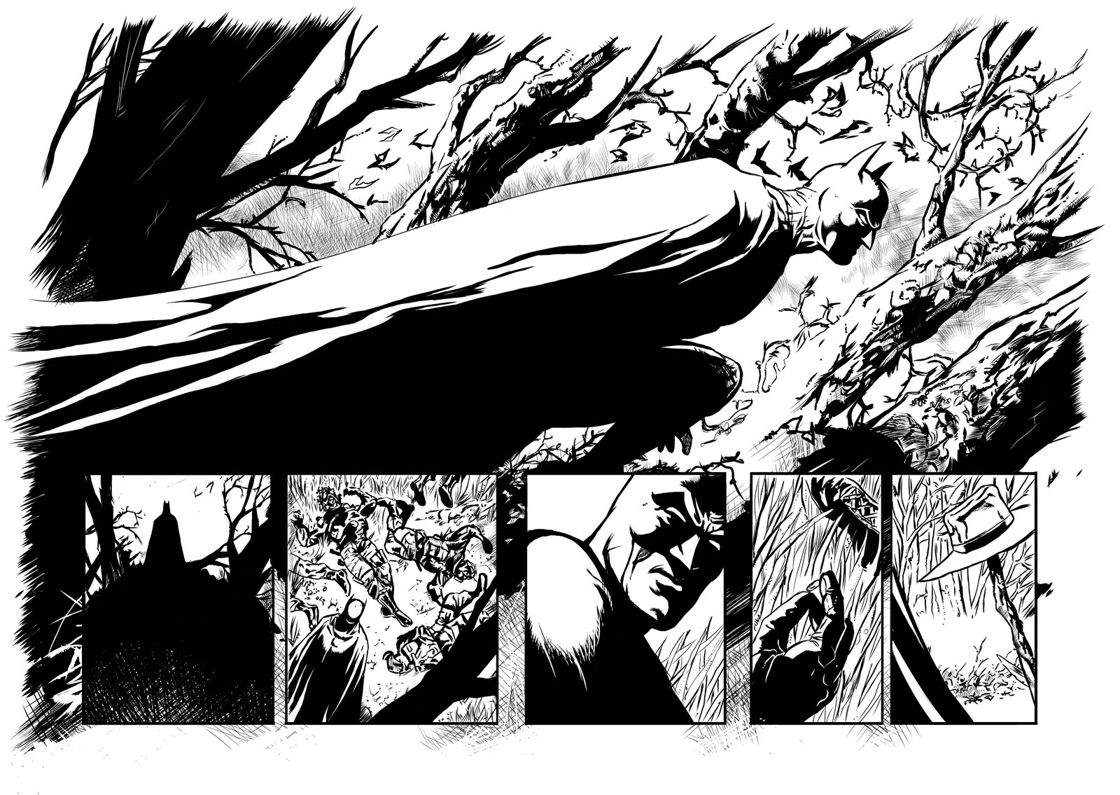 The Astonishing Fuck It: Batman Inking Sample part 2