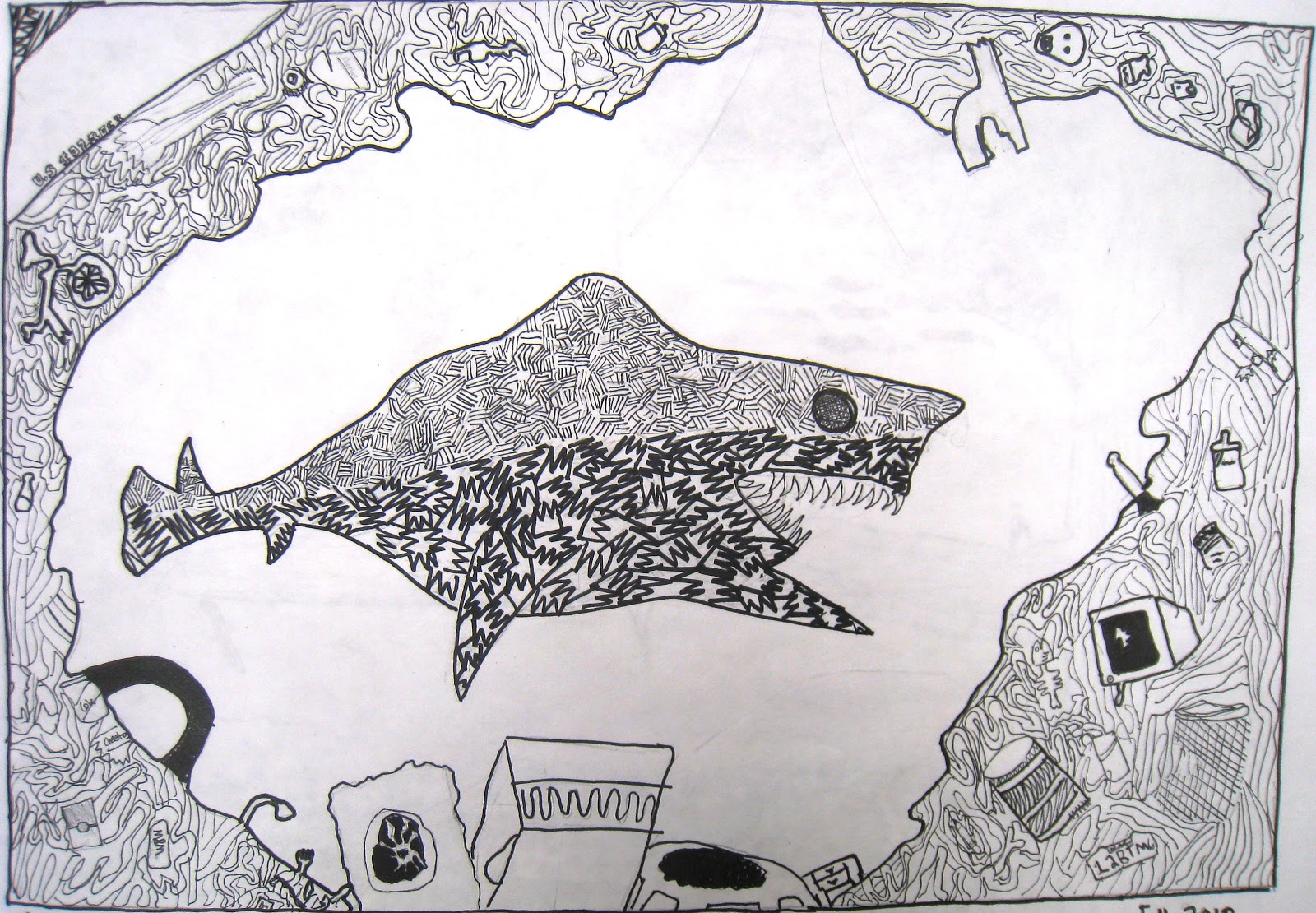 Dwight Englewood Visual Arts: 6th graders making Animal Texture Drawings...