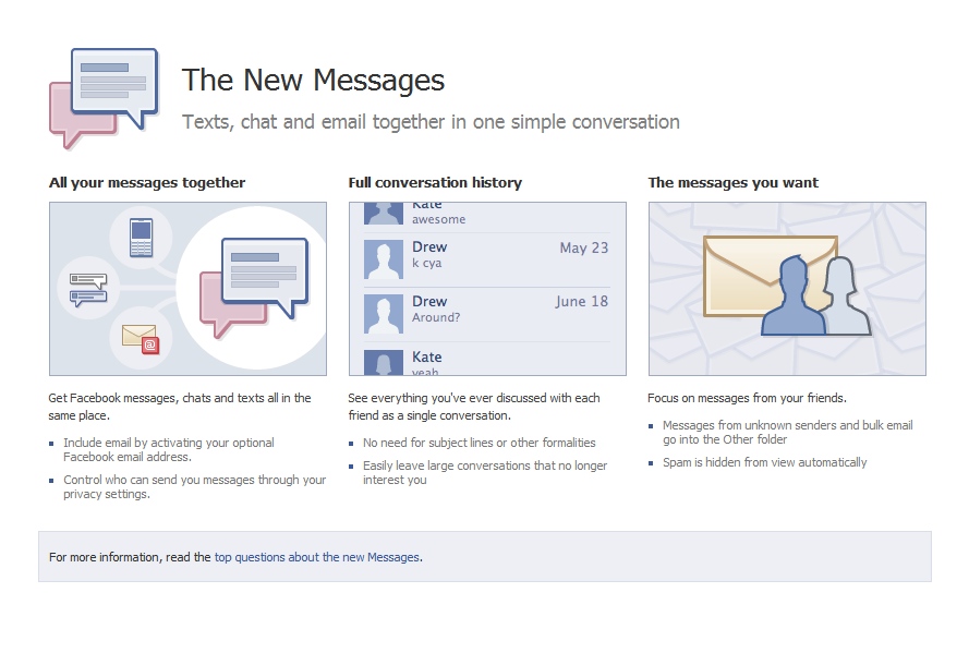 Welcome | Velocity's Blog: New Facebook 'Messages' Centralizes Your E ...