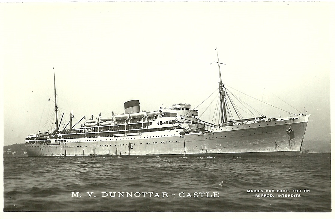 The traveler's drawer: UNION-CASTLE LINE. M. V. "Dunnottar-Castle"