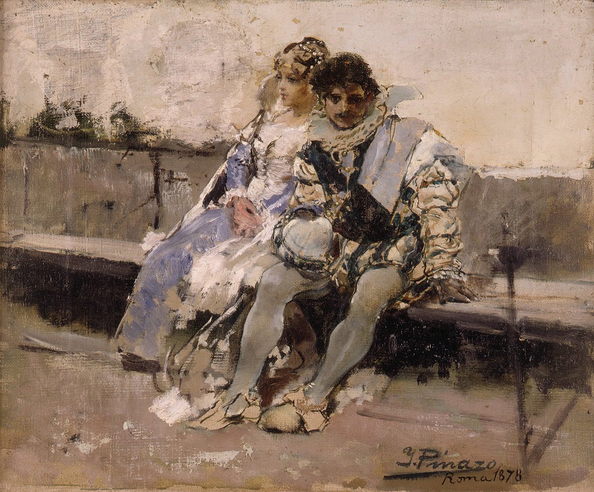 Paintings Reproductions Enamorados by Ignacio Pinazo Camarlench (1849 ...