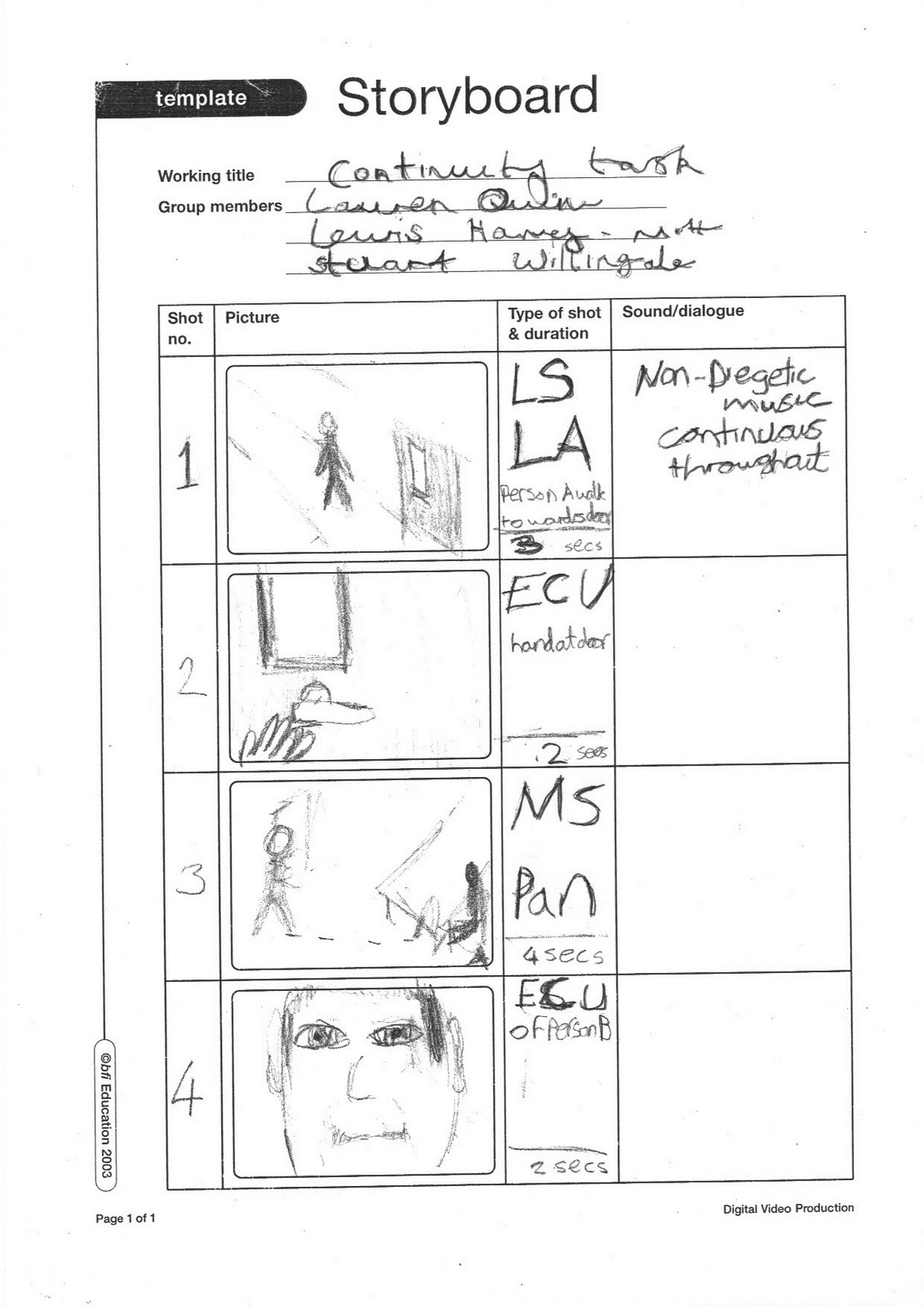 Lewis HM's AS media studies coursework blog: Continuity Task